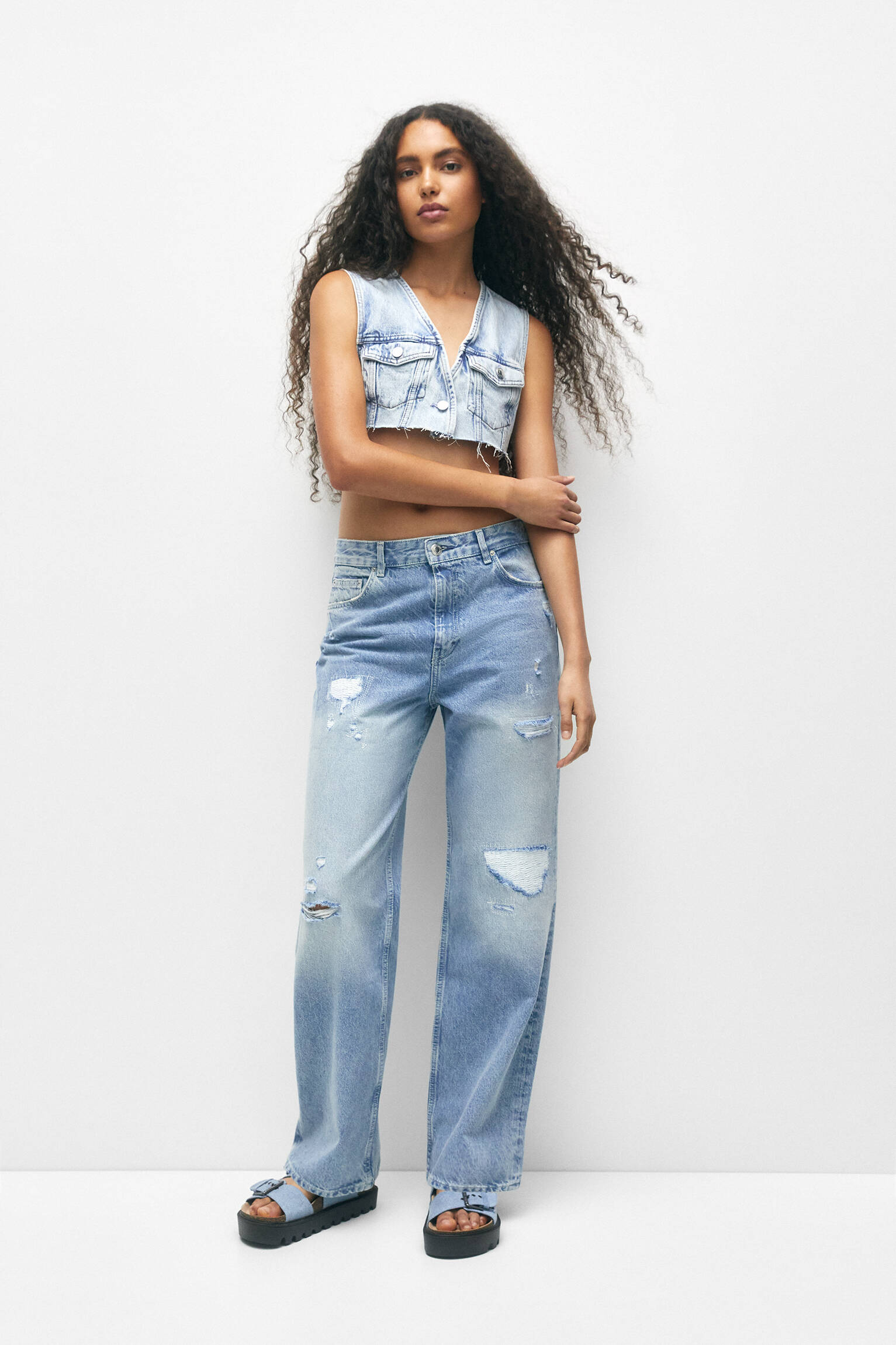 Jean Déchiré Pull&Bear pour Femme | Modalova