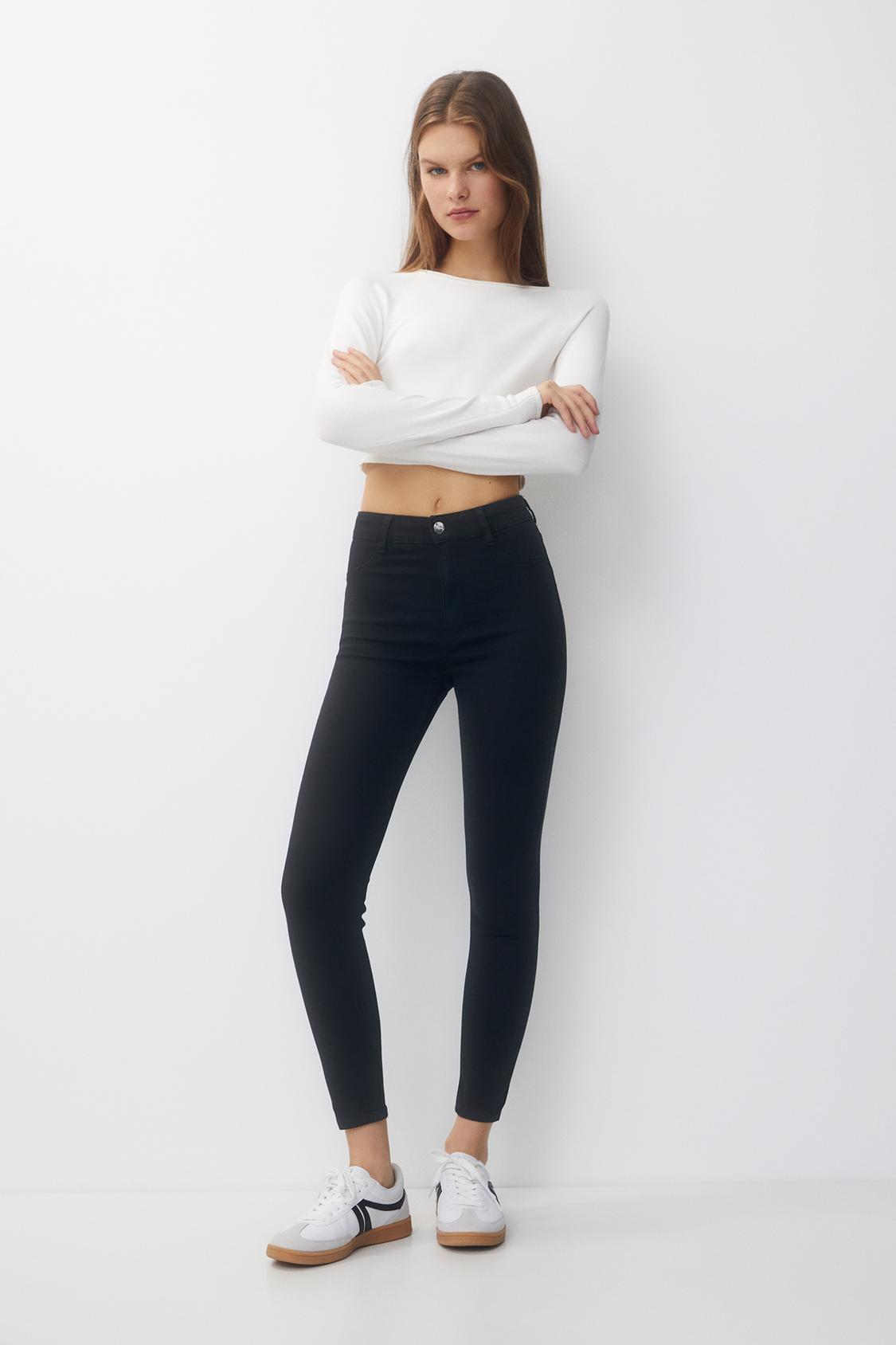 High Waisted Black Jeggings