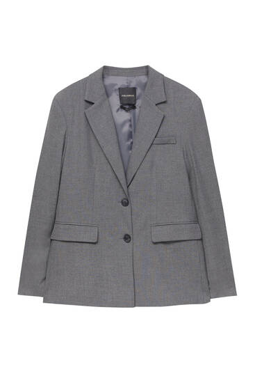 Double-breasted blazer with flap pockets - PULL&BEAR