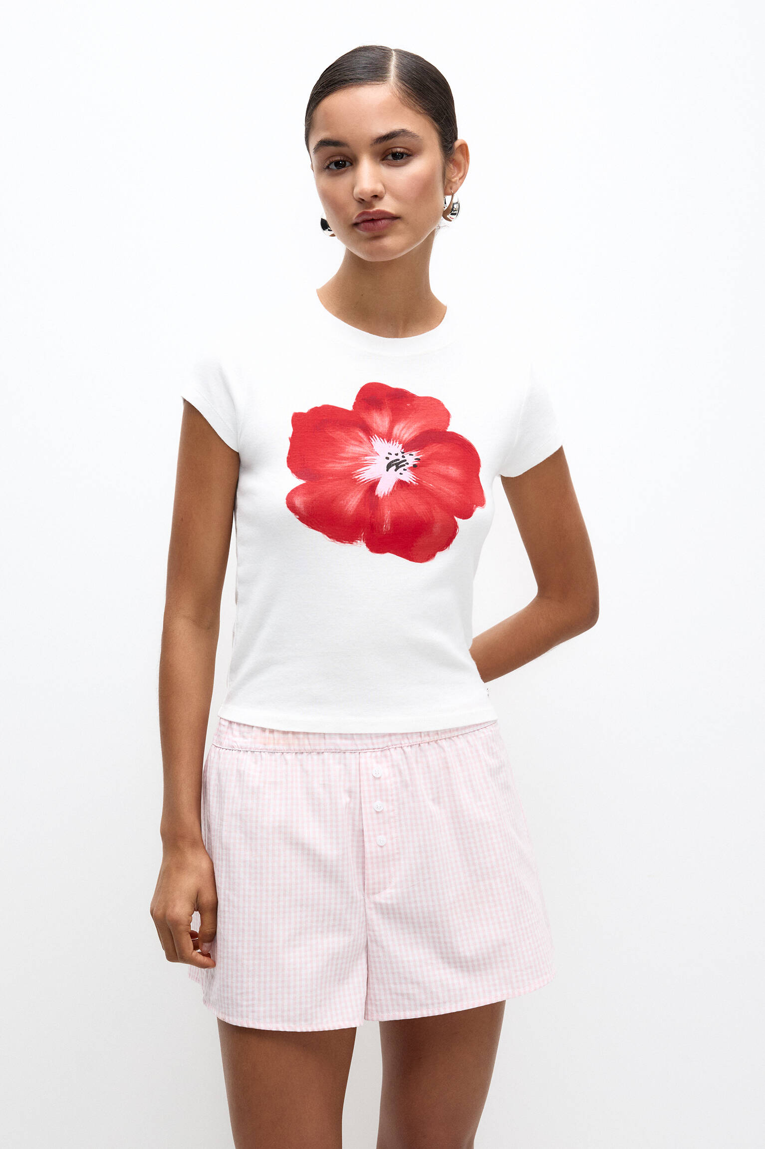 Short sleeve floral T-shirt - PULL&BEAR