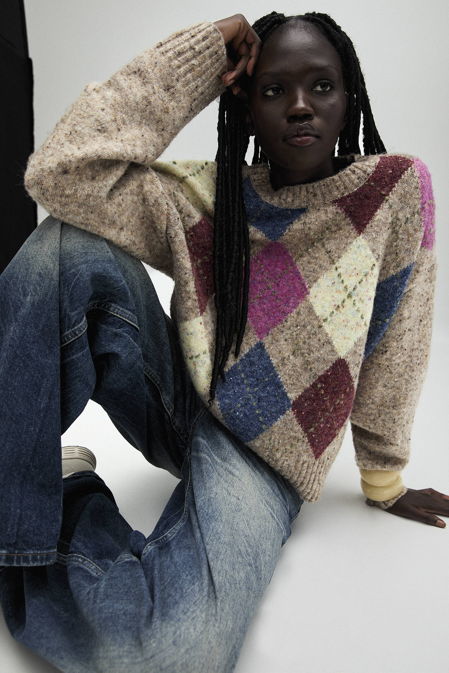 Diamond pattern sweater - PULL&BEAR