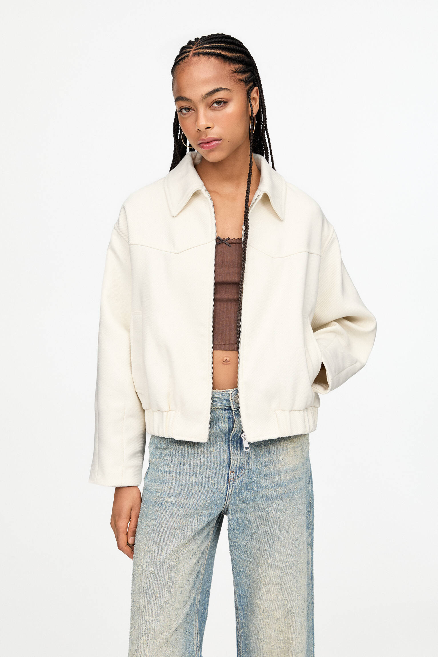 Felt texture jacket - PULL&BEAR
