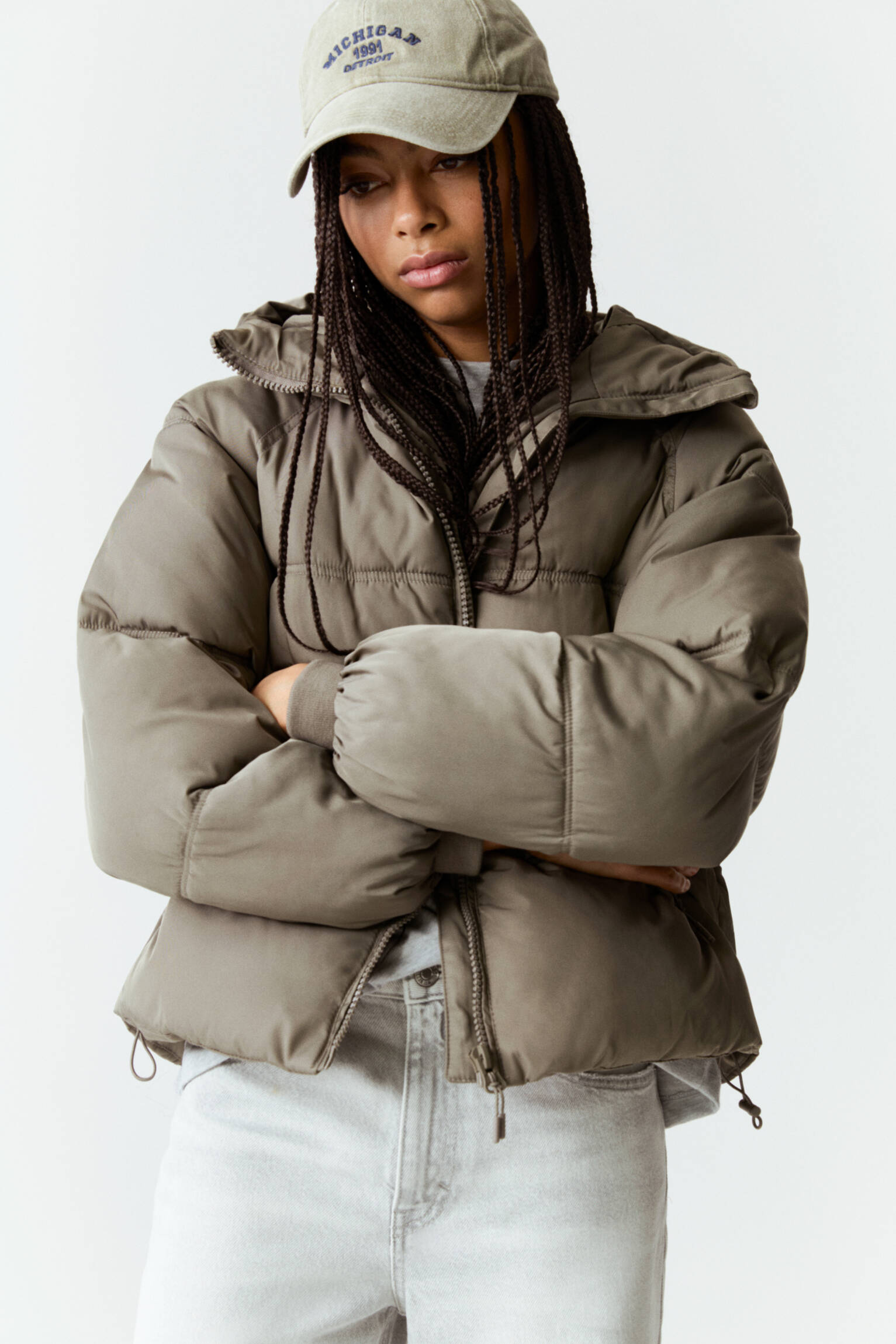 Puffer Jacket With Hood PULL BEAR Puffer Jacket With Hood PULL BEAR