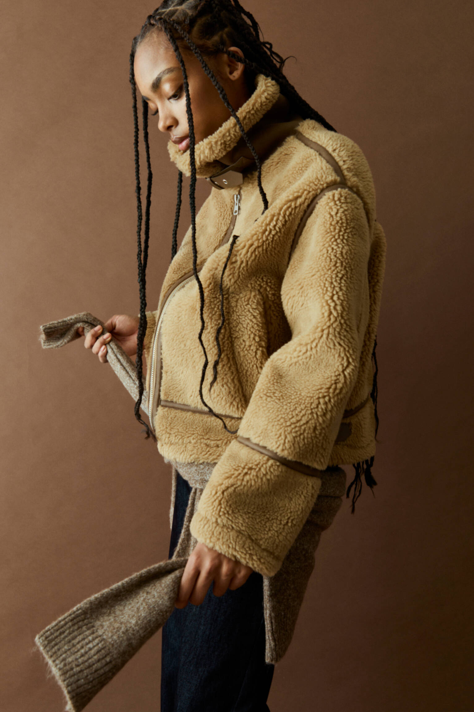 Double-faced faux shearling jacket - PULL&BEAR