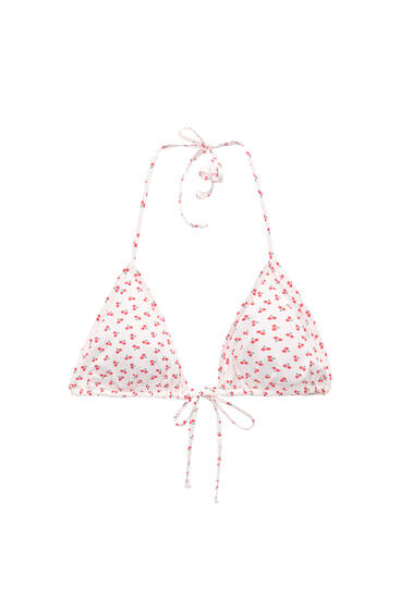 Cherry print triangle bikini top - PULL&BEAR