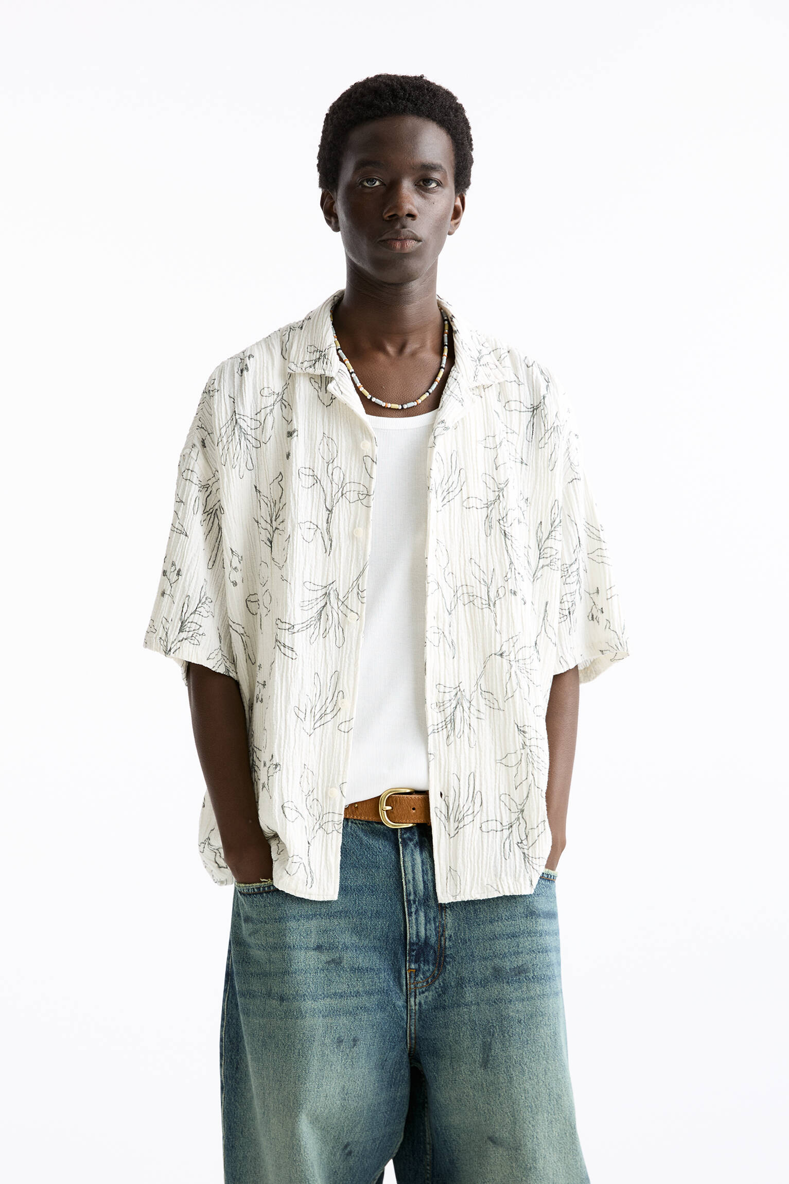 Floral print short sleeve shirt - PULL&BEAR