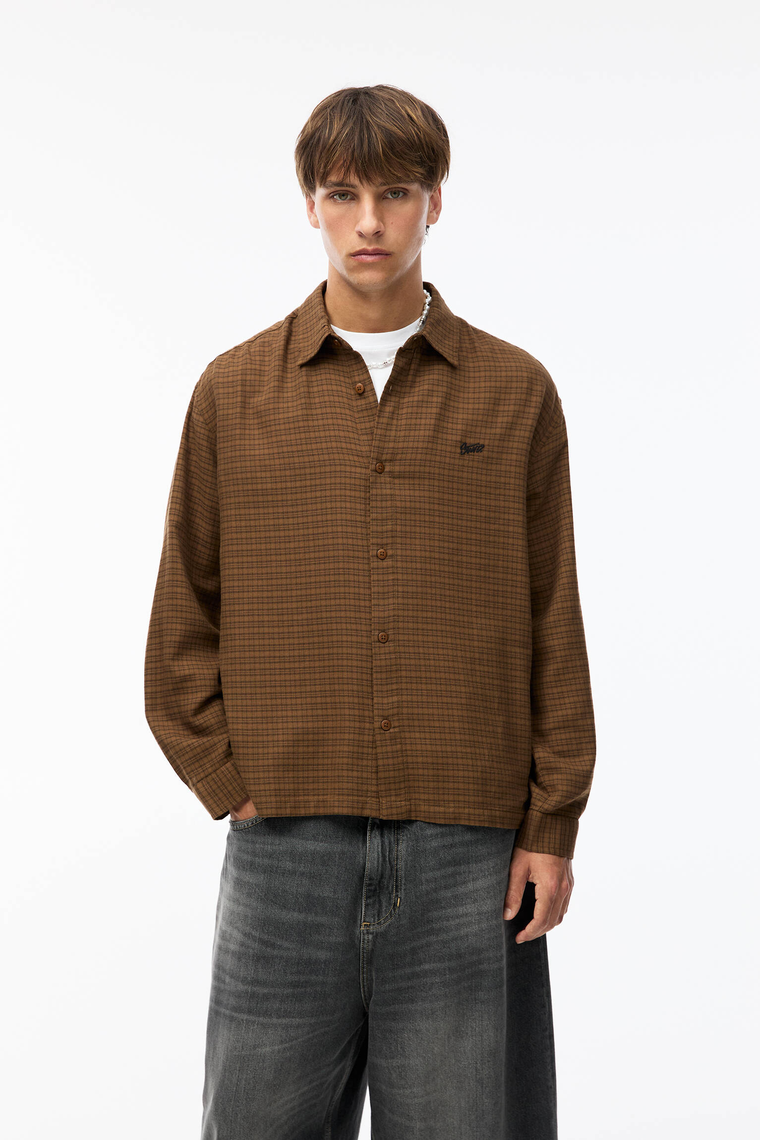 Checked flannel shirt - PULL&BEAR
