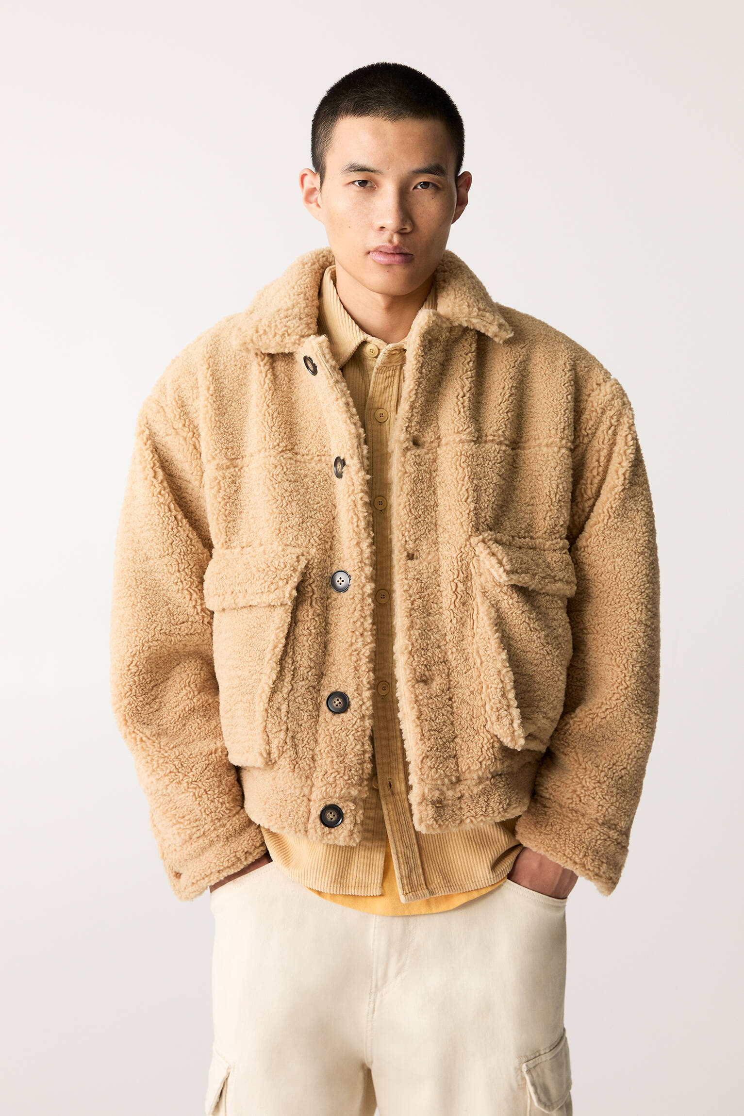 Faux-shearling jacket - PULL&BEAR