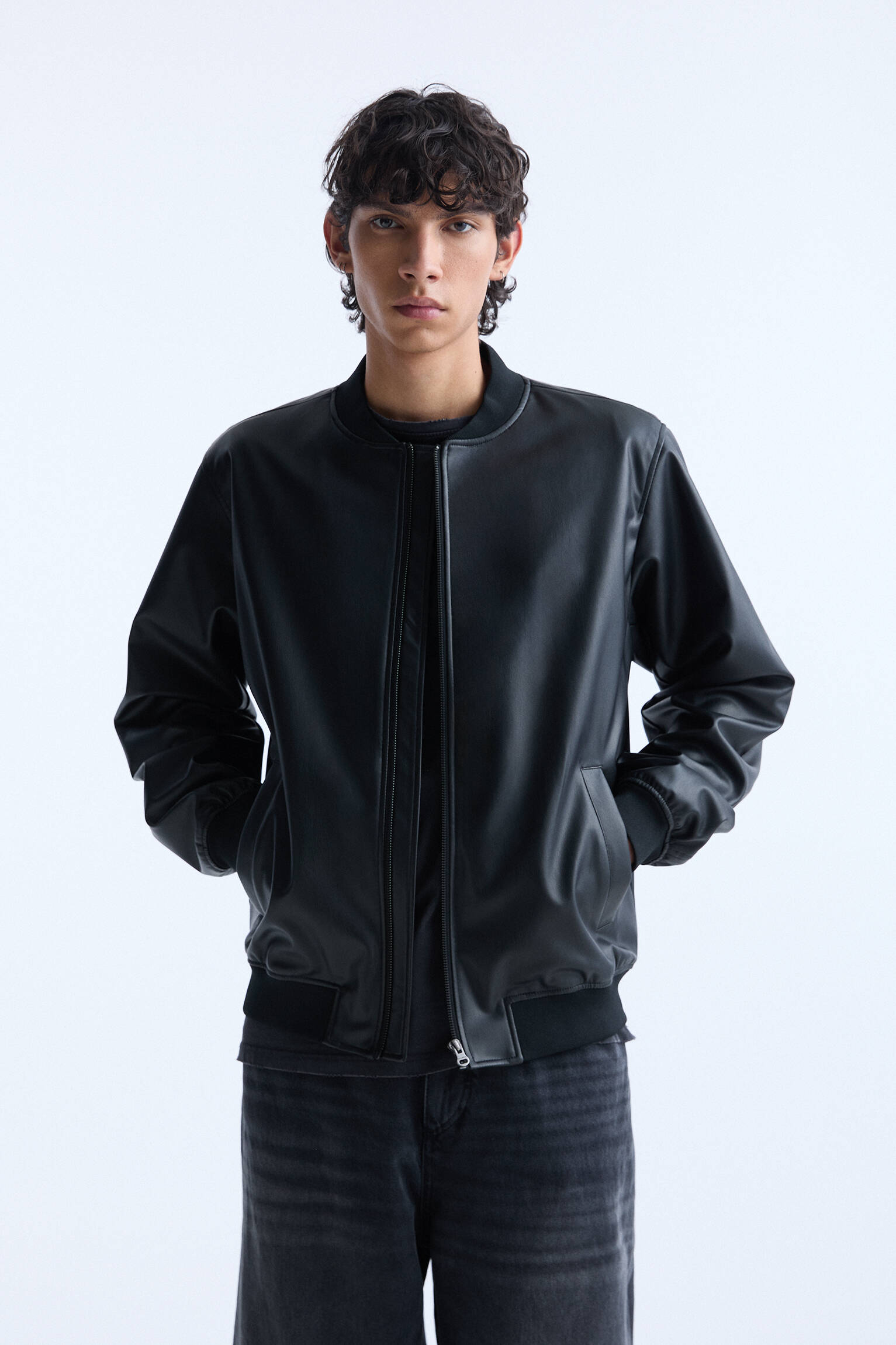 Faux leather bomber jacket - PULL&BEAR
