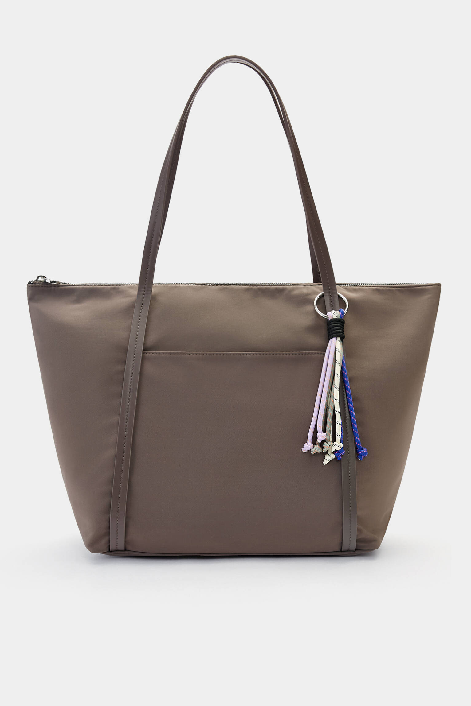 Nylon shopper bag with decorative pendant - PULL&BEAR