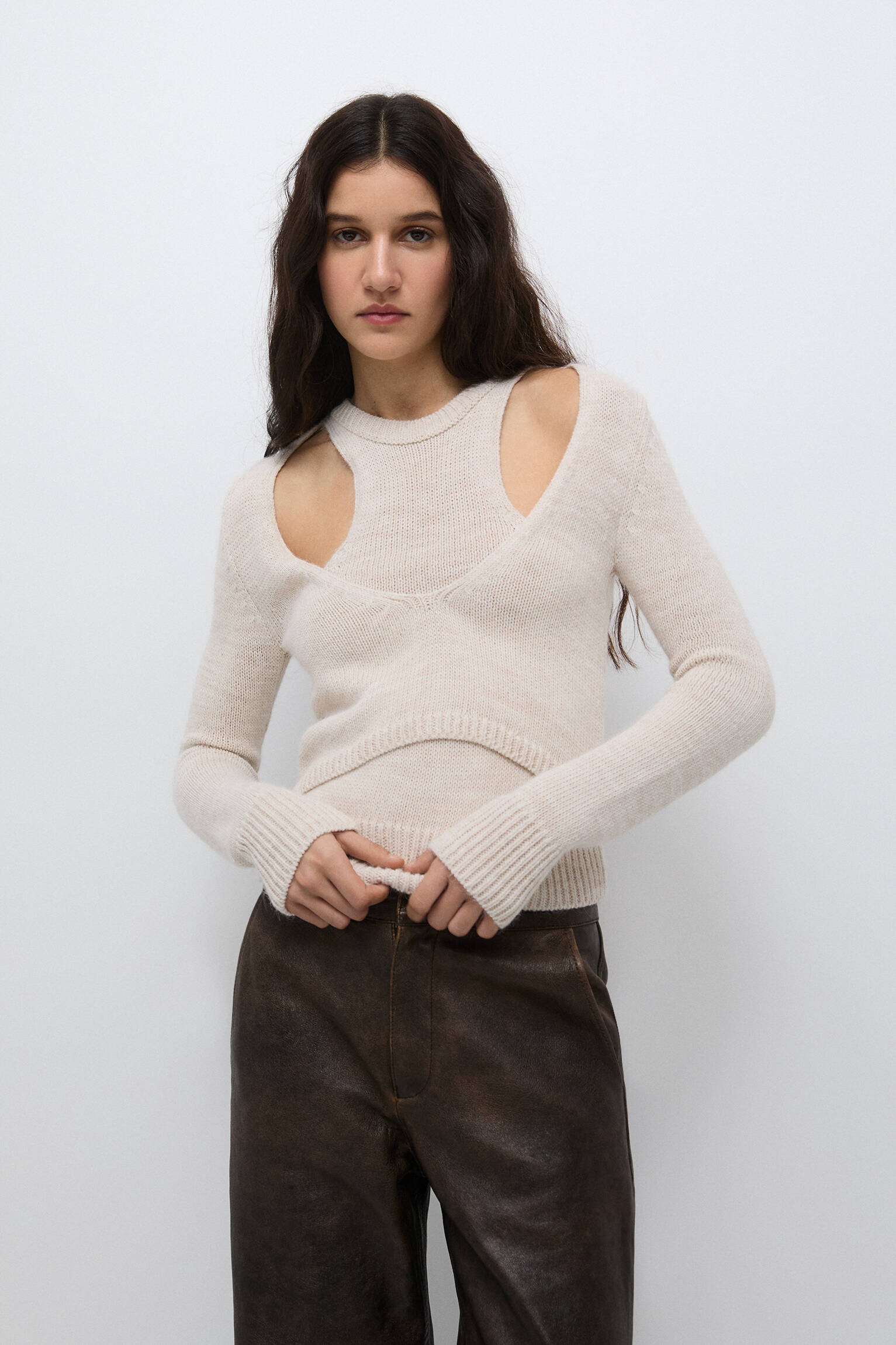 Cut-out overlaid jumper - PULL&BEAR