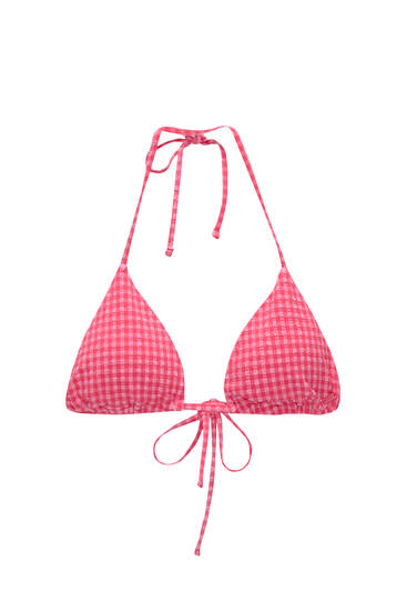 Gingham triangle bikini top - PULL&BEAR