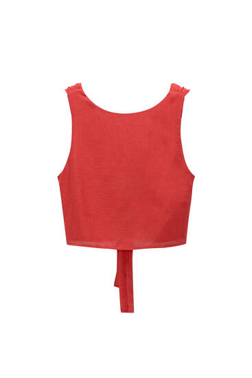 Crop top with crossover back - PULL&BEAR