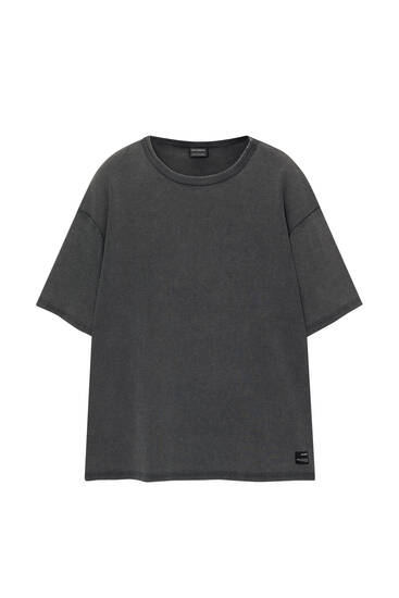 Ribbed textured T-shirt with a washed finish - PULL&BEAR