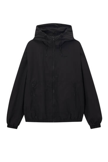 Basic raincoat with hood - PULL&BEAR