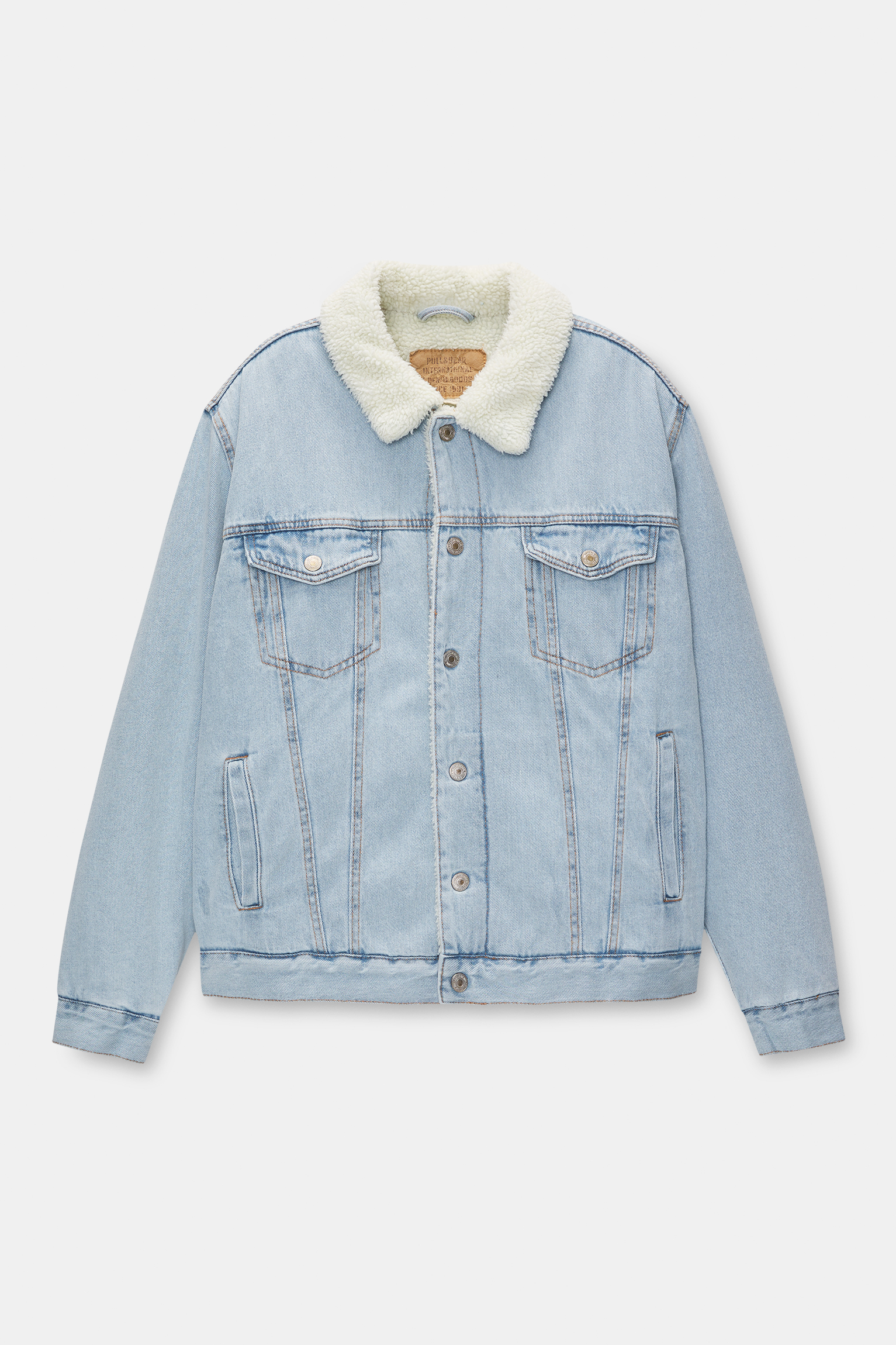 Denim jacket with faux shearling lining online