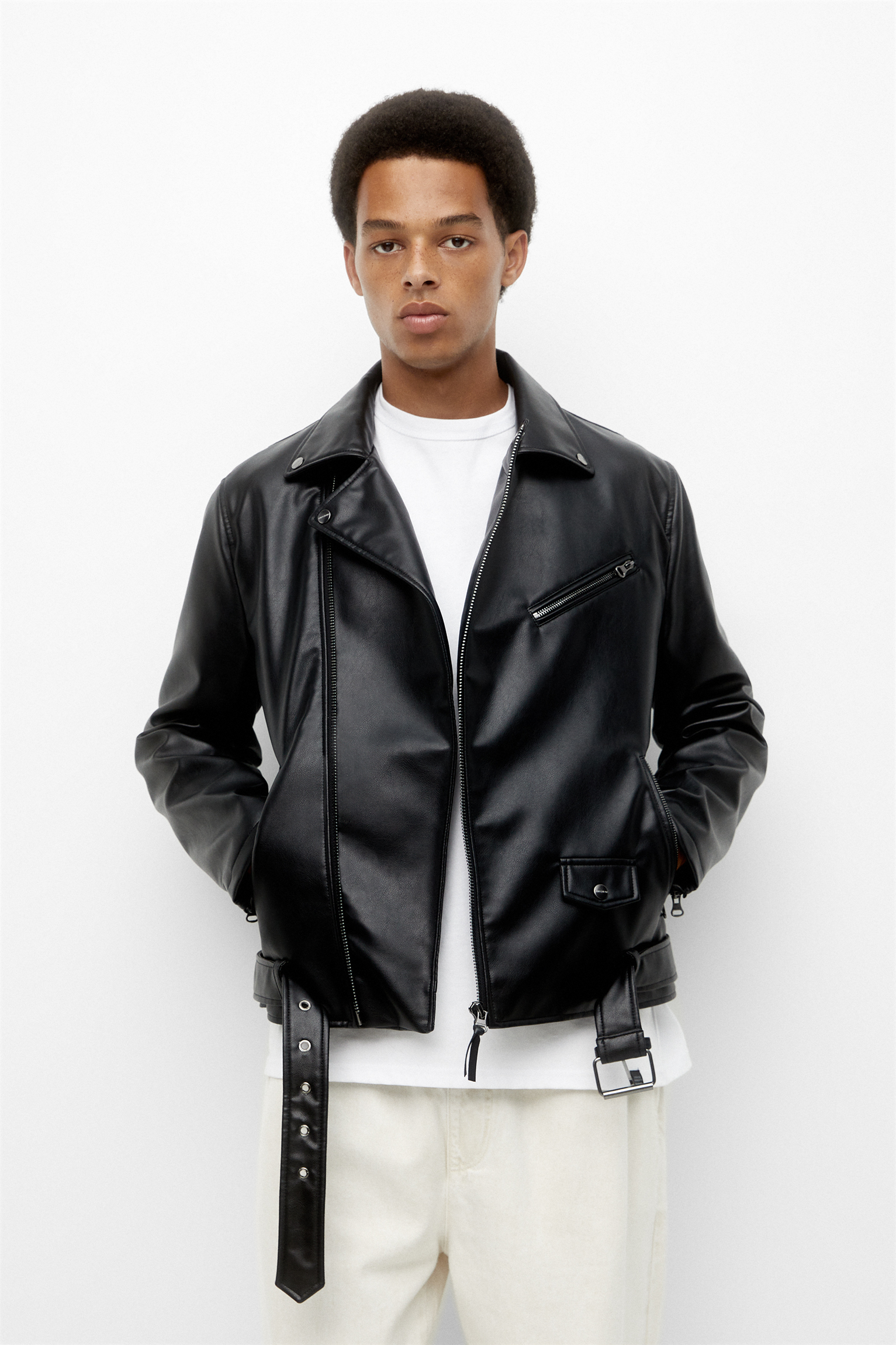 Faux leather - Jackets - Clothing - Man - PULL&BEAR Belgium