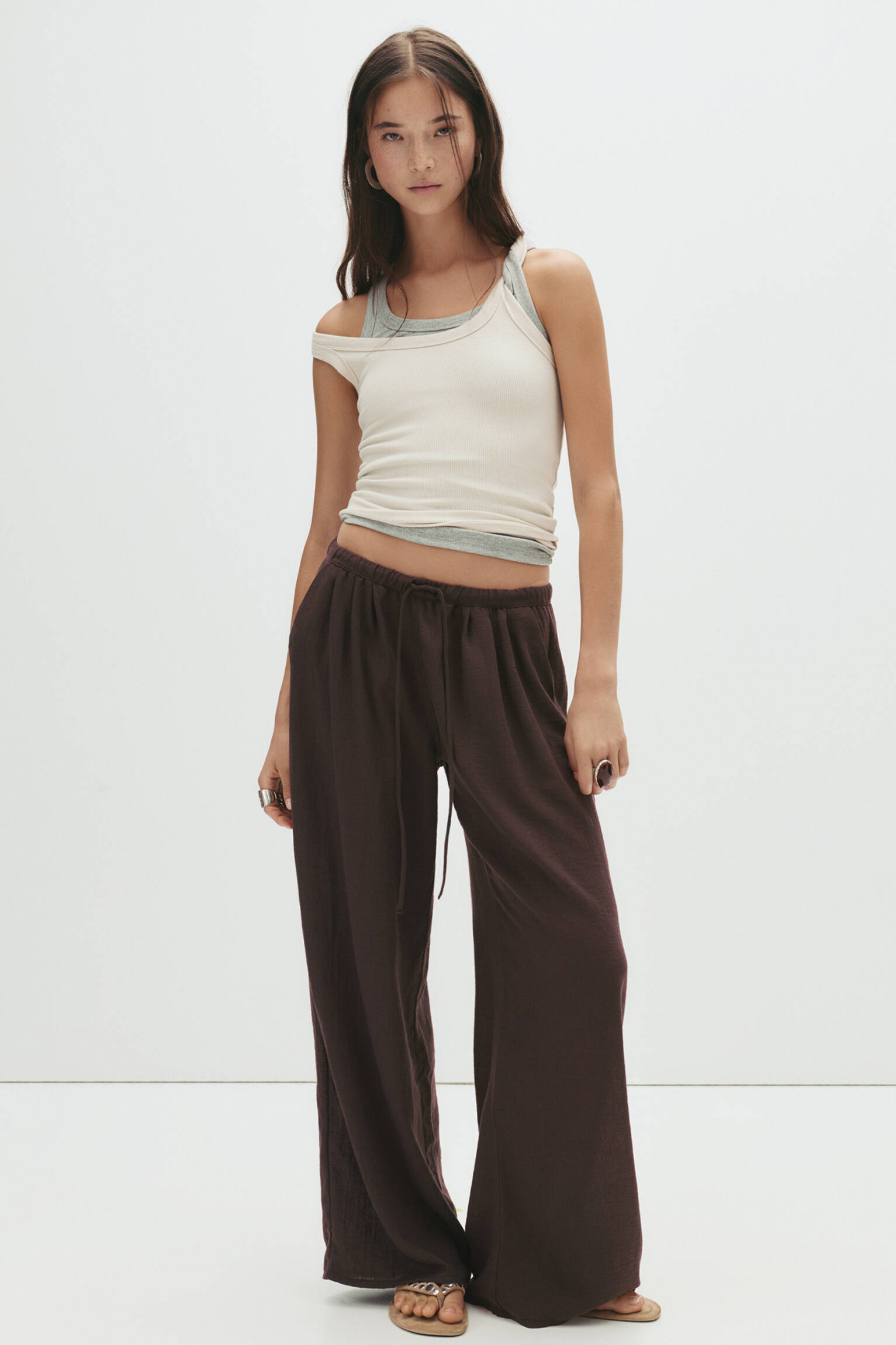 Rustic flowy joggers - pull&bear