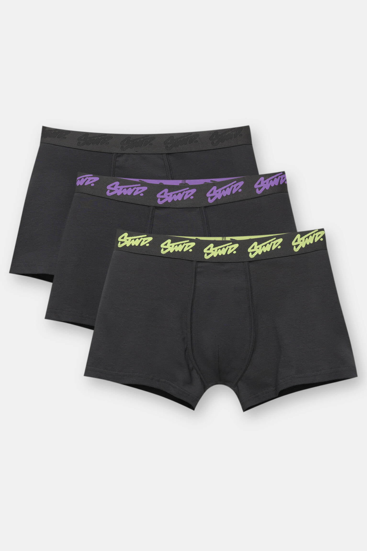 Pack of 3 black STWD neon boxers - PULL&BEAR
