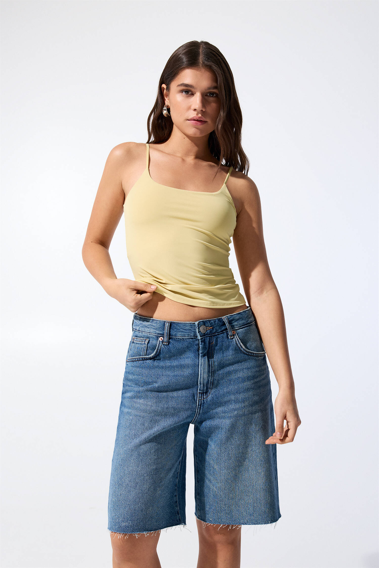 Polyamide top with thin straps - pull&bear