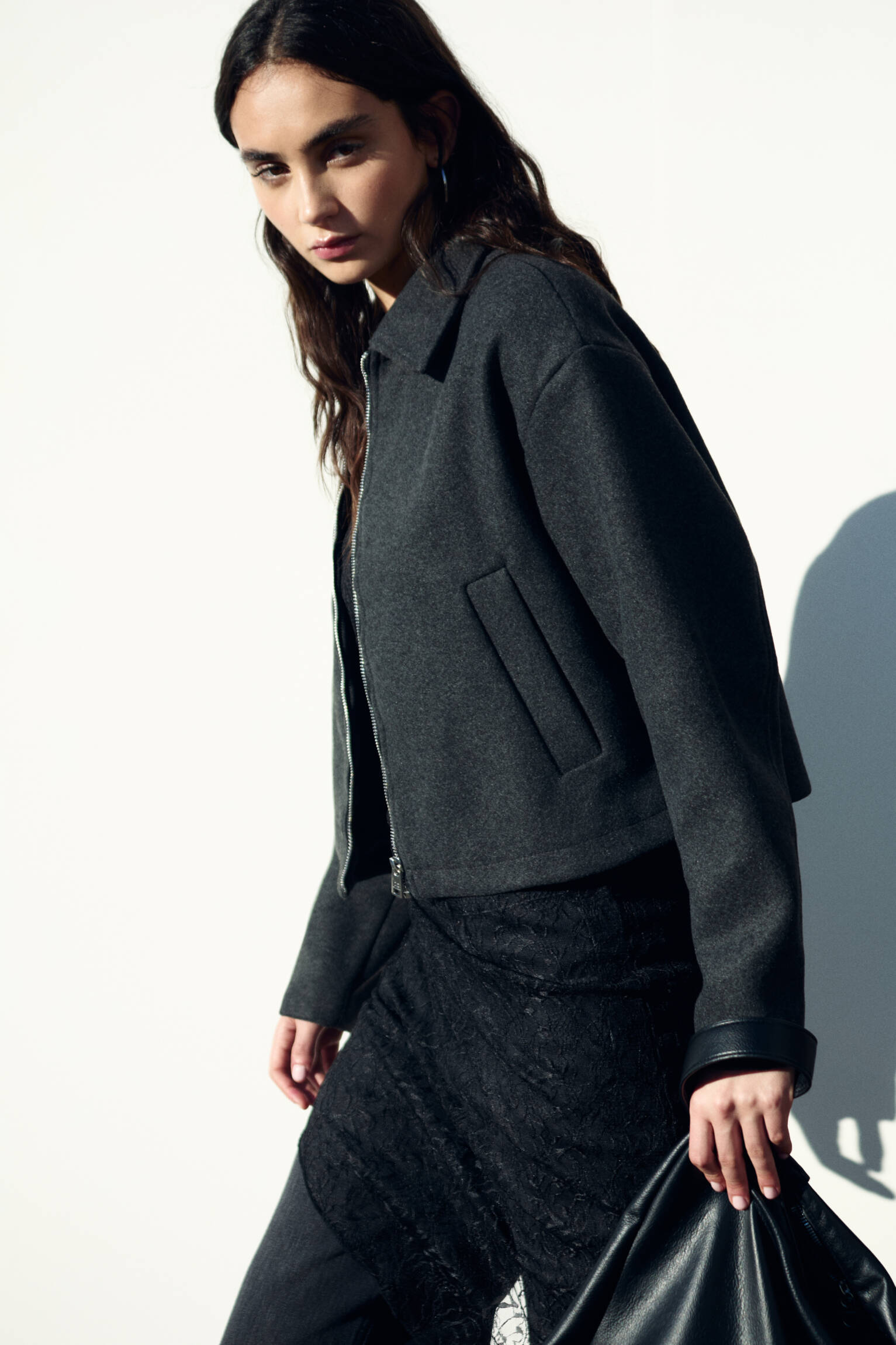 Soft touch cropped jacket - PULL&BEAR