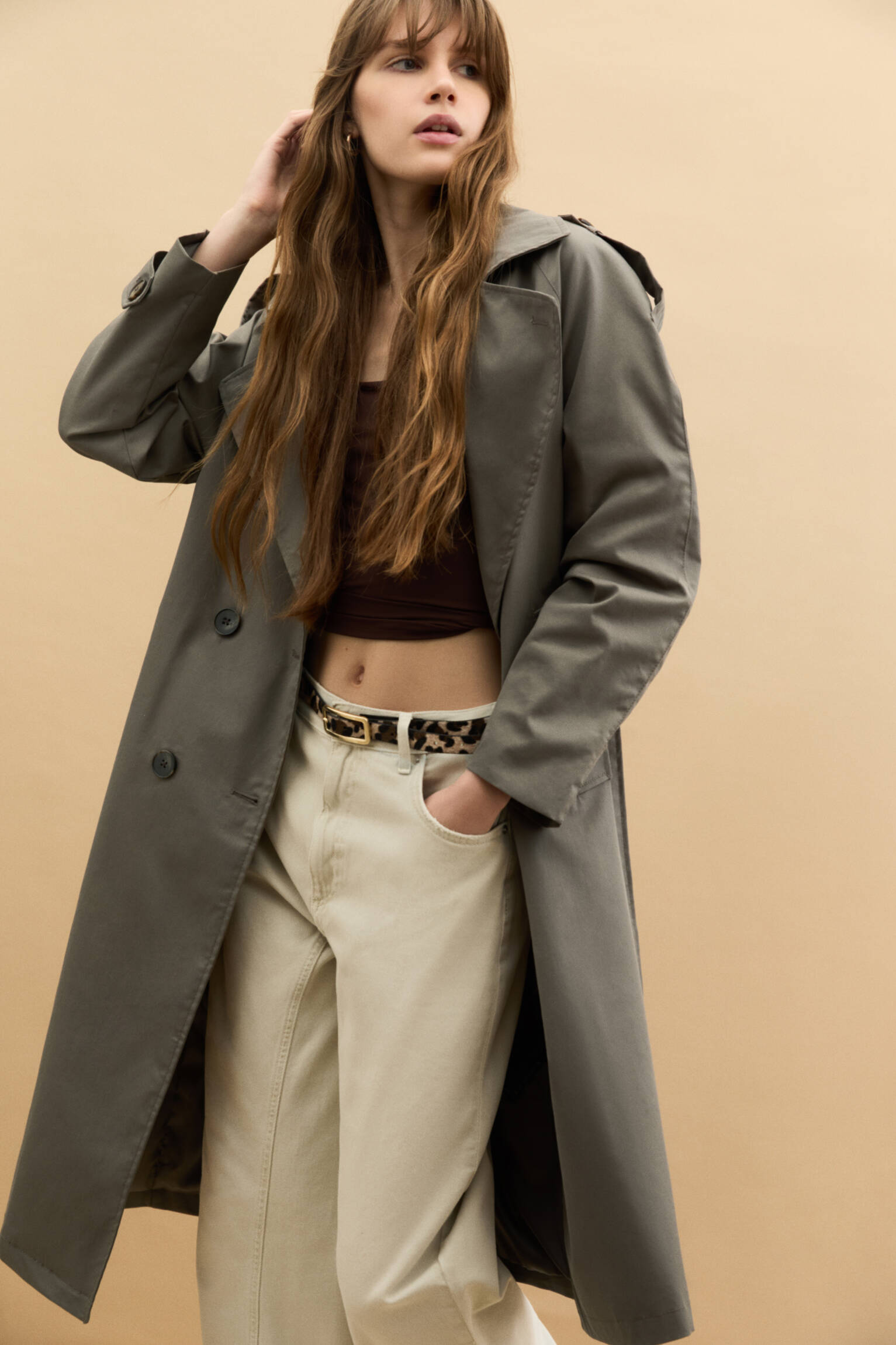 Belted trench coat - pull&bear