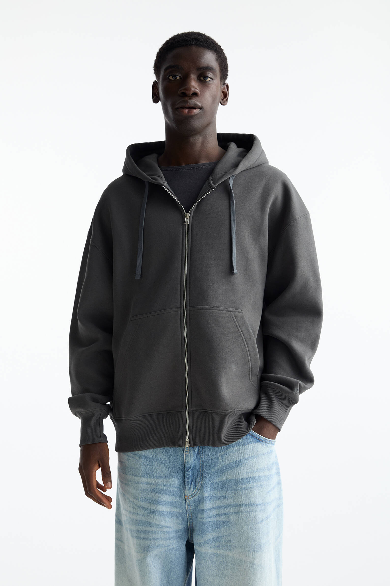 Basic zip-up hoodie - pull&bear