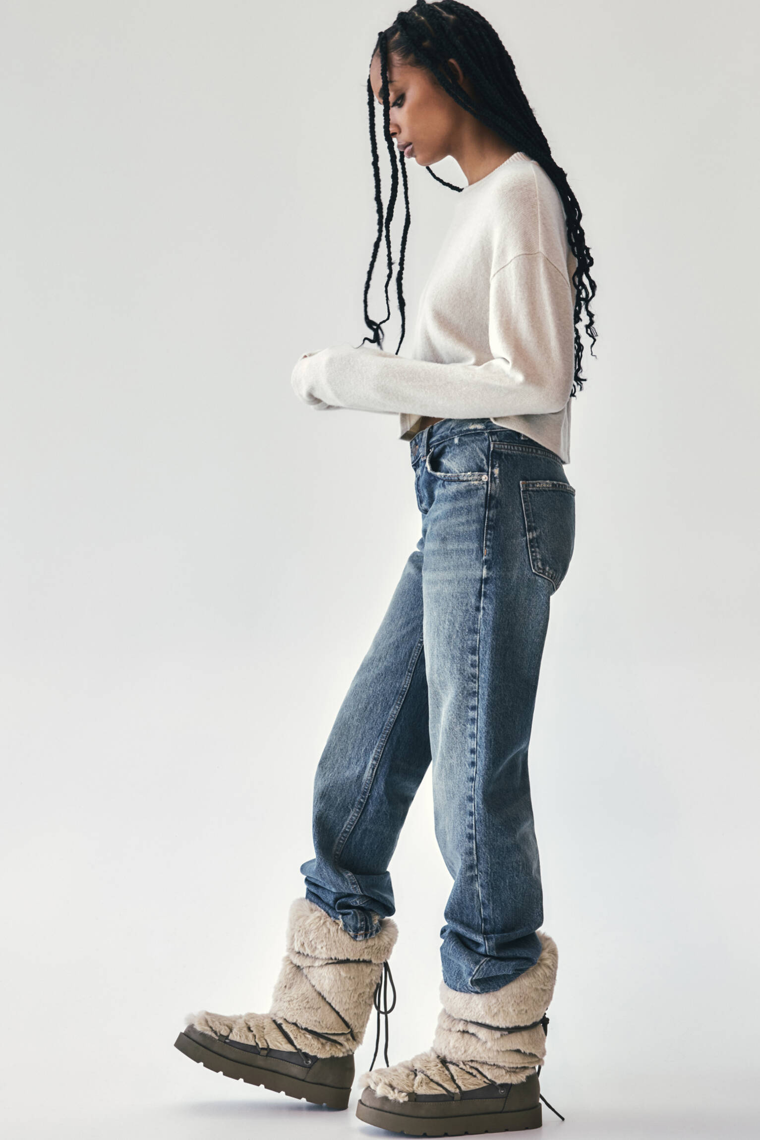 Lined faux fur boots - PULL&BEAR