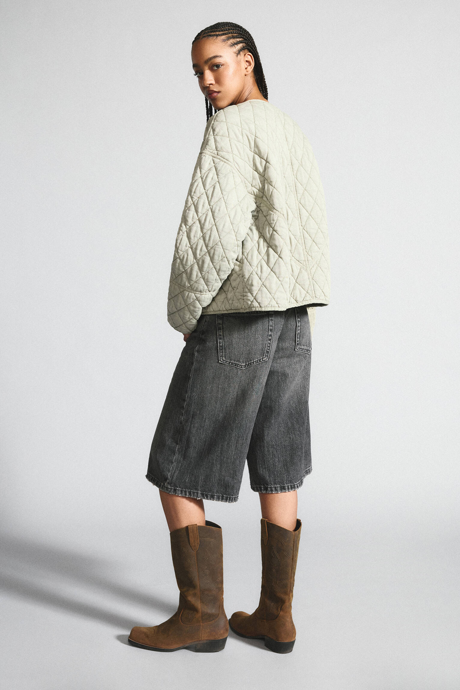 Leather cowboy boots - PULL&BEAR