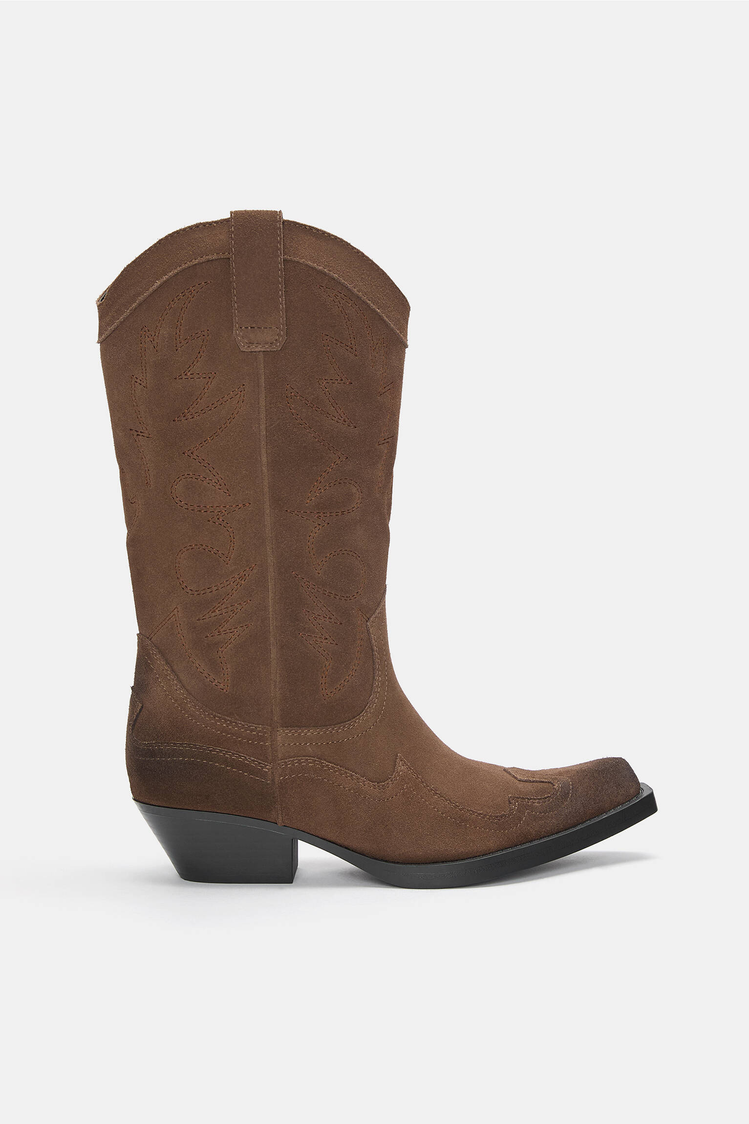 Leather cowboy boots - PULL&BEAR