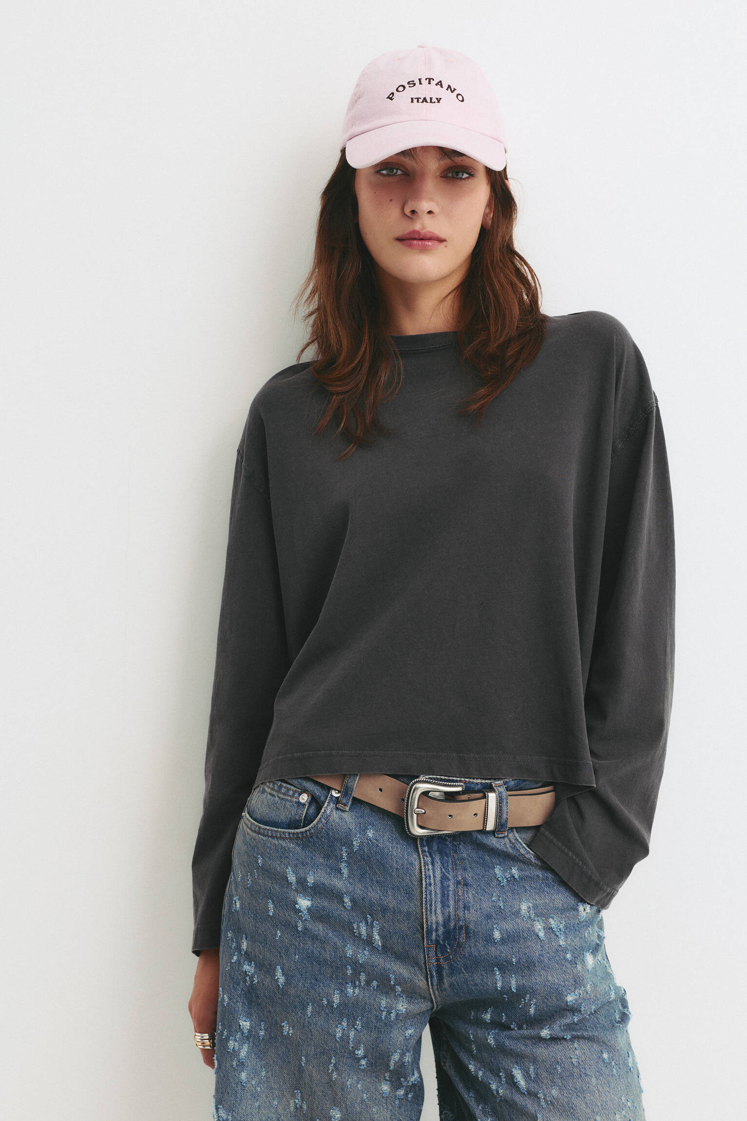 Long sleeve boxy-fit T-shirt - pull&bear